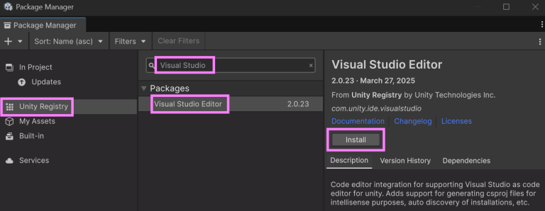 How to link Visual Studio Community with Unity – Aalegre