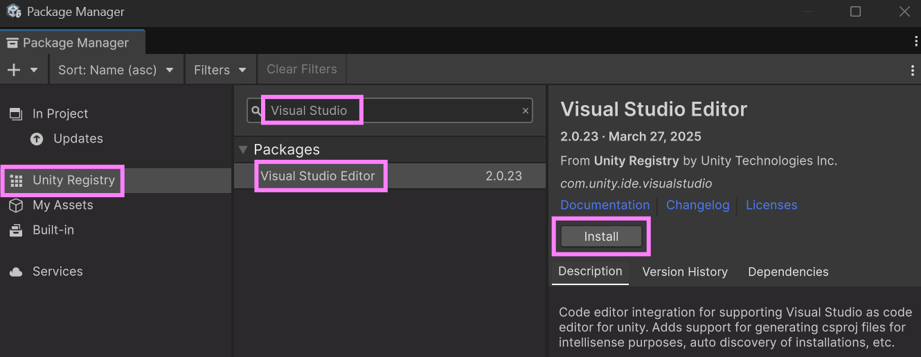 How to link Visual Studio Community with Unity – Aalegre